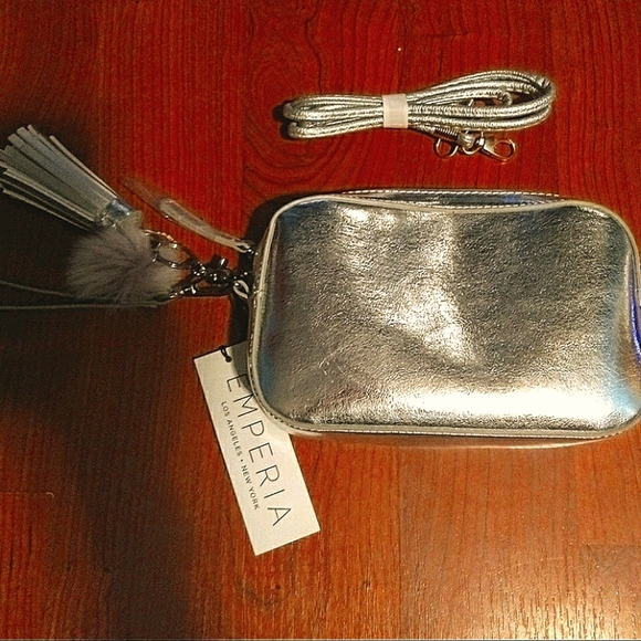 Emperia | Bags | Nwt Cute Silver Tone Vegan Wristletcrossbody | Poshmark
